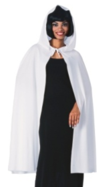 ACCESS: Cape, 45" White Hooded cape – Woodbridge Costume Rentals